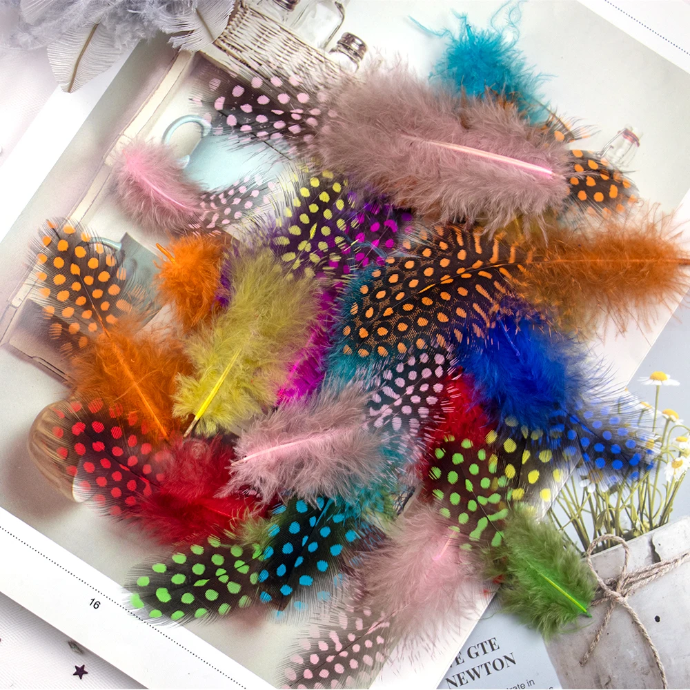 100pcs-Natural-Guinea-Fowl-Feathers-Colored-Pheasant-Plumes-for-Crafts ...