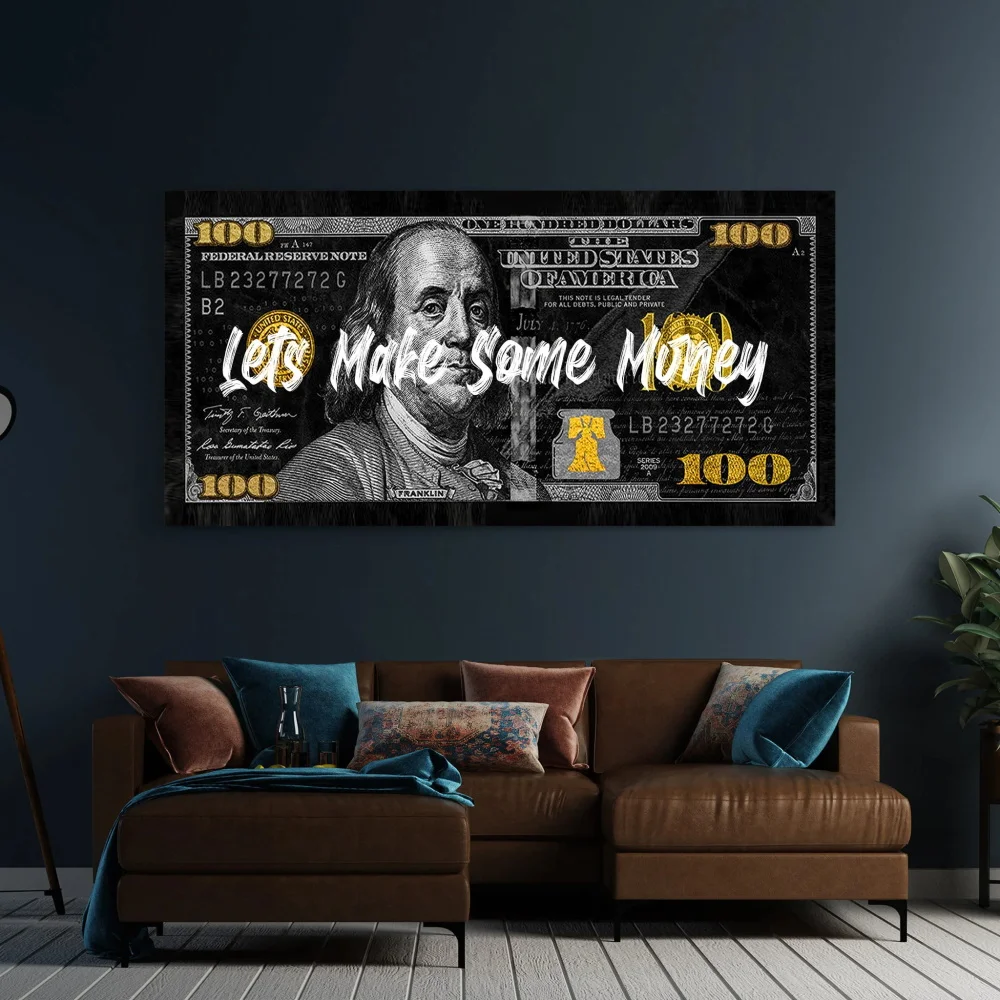 Let-s-Make-Some-Money-Inspirational-Canvas-Art-Poster-Motivational ...