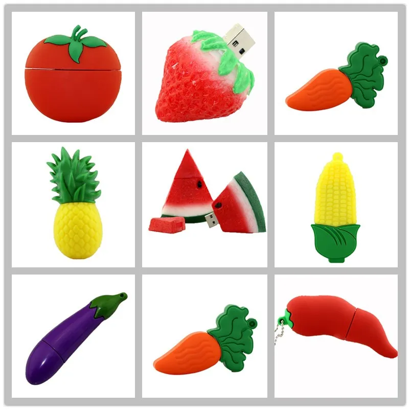 PenDrive USB 2,0 con forma de fruta, fruta, plátano, maíz, 4GB, 8GB ...