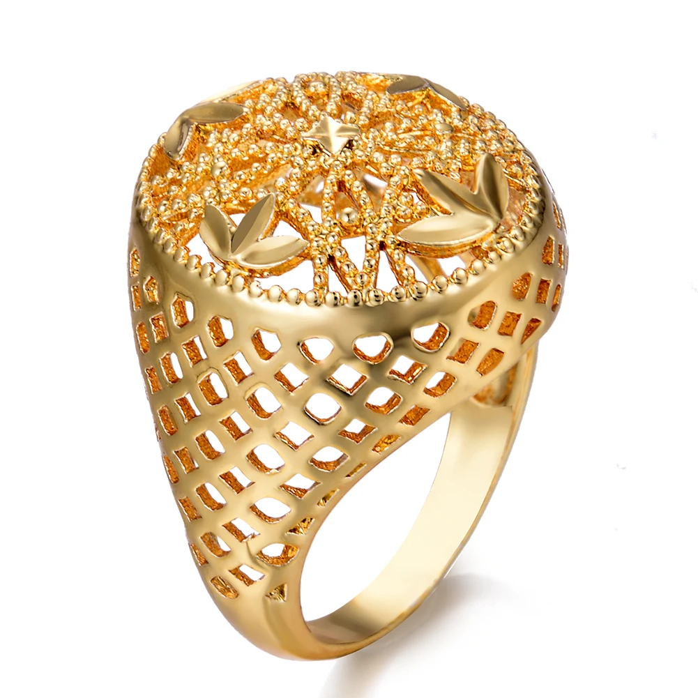 Wando New Ethiopian Dubai Arab islam Wedding Rings for Women Men Gold ...