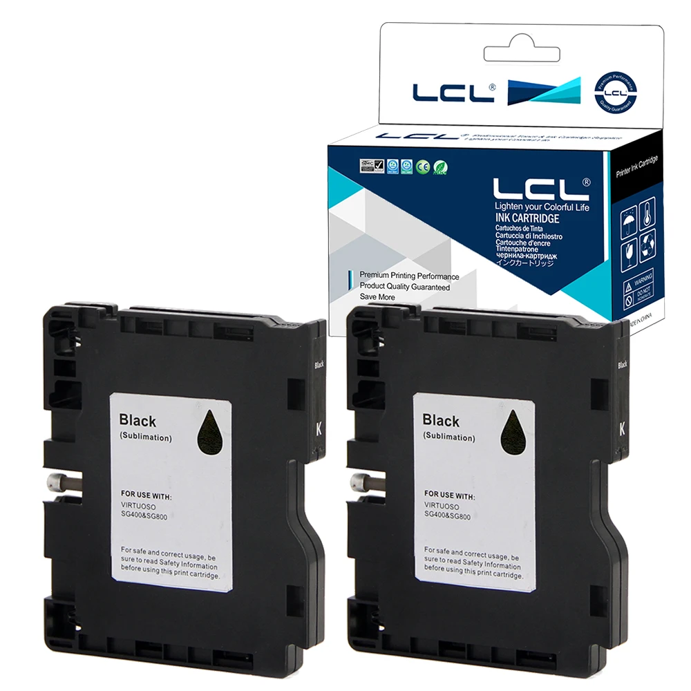 LCL SG400 SG800 SG400NA PRINTAN DINK(2-Pack, Black) Ink Cartridge ...
