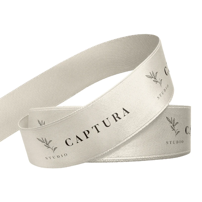 Customized Logo Printing Ribbon Personal Brand Printed Silk Ribbons for ...