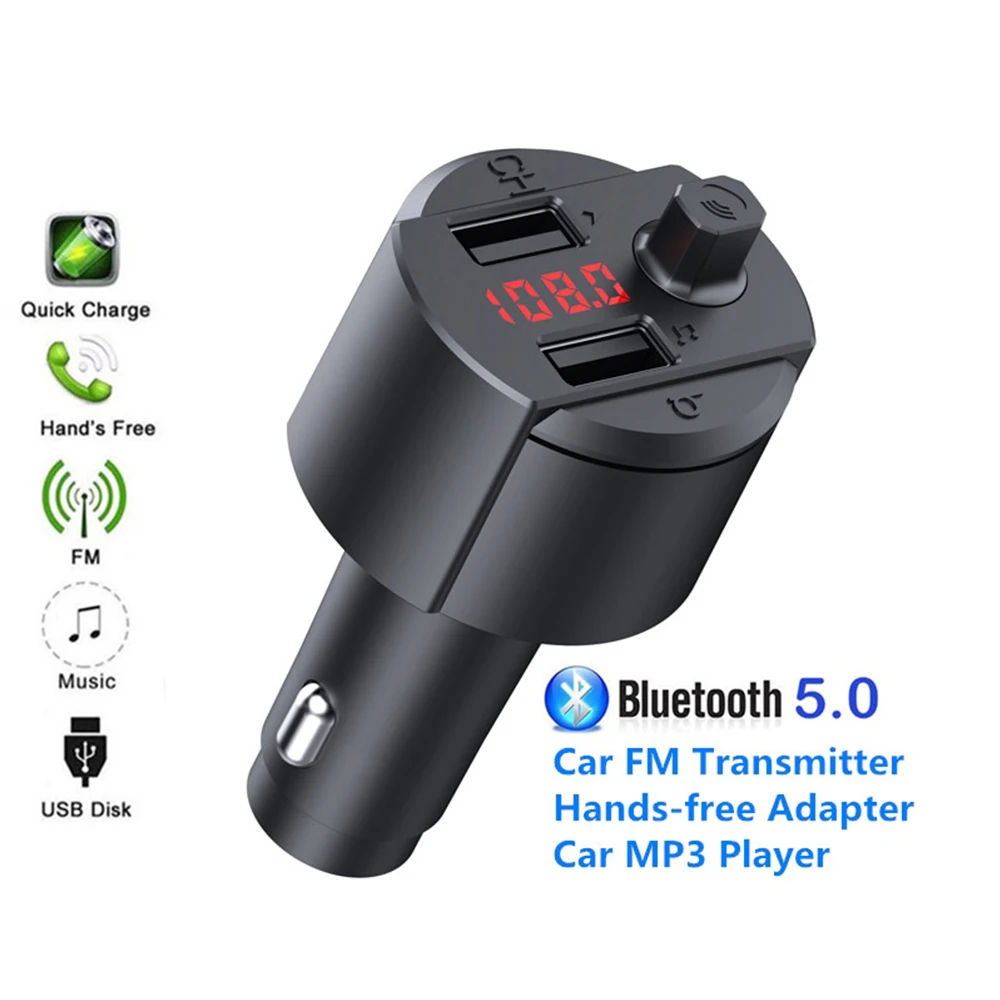 2021 Car Hands-free Adapter Fm Transmitter Bluetooth 5.0 Car Kit Mp3 ...