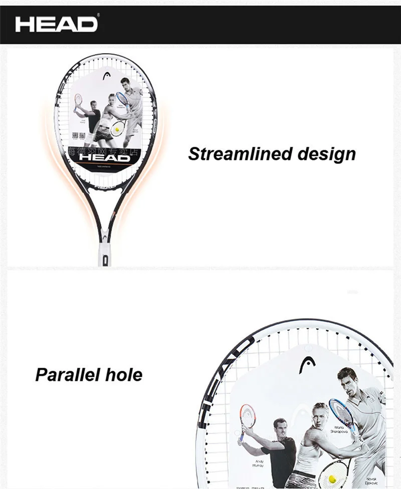 Beginner Head Tennis Racket Professional Tennis Racquet Carbon Tenis ...