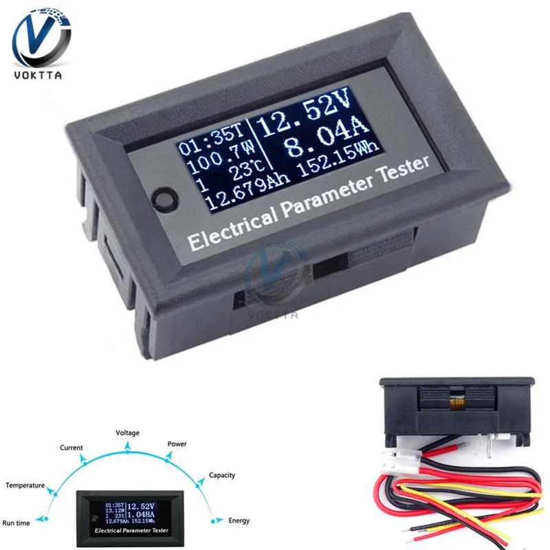 100V 10A 7 in 1 Three digital Multi function Electrical Parameter Meter ...