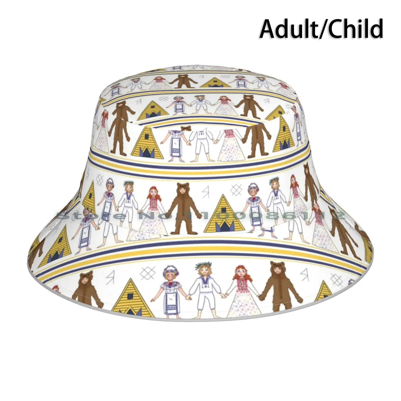 Midsommar-Pattern-2-No-Background-Variation-Bucket-Hat-Sun-Cap ...