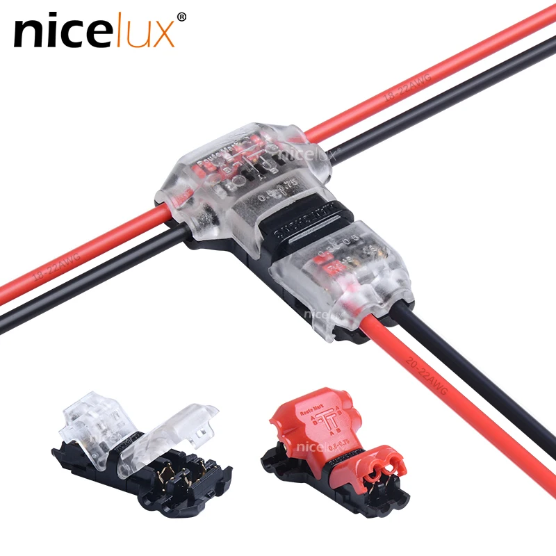 5Pcs-lot-T-SHAPE-Conductor-2-Pin-2-Way-Universal-Compact-Wire-Wiring ...