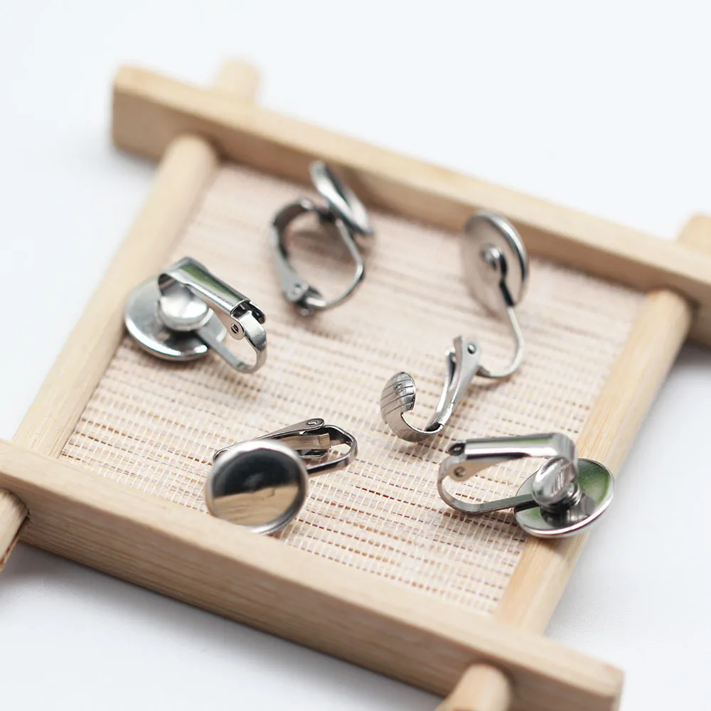 20pcs 6-20mm Stainless Steel Non-pierced Clip Back Clip On Earrings ...