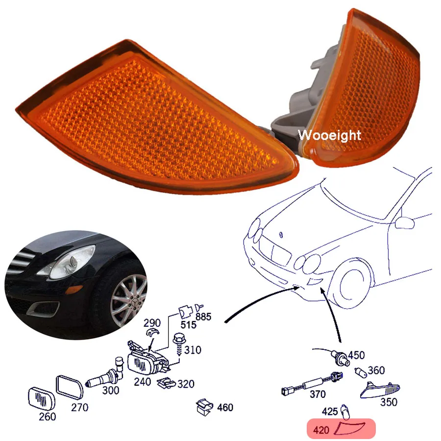 Pair Car Left + Right Bumper Turn Signal Indicator Light Lamp ...