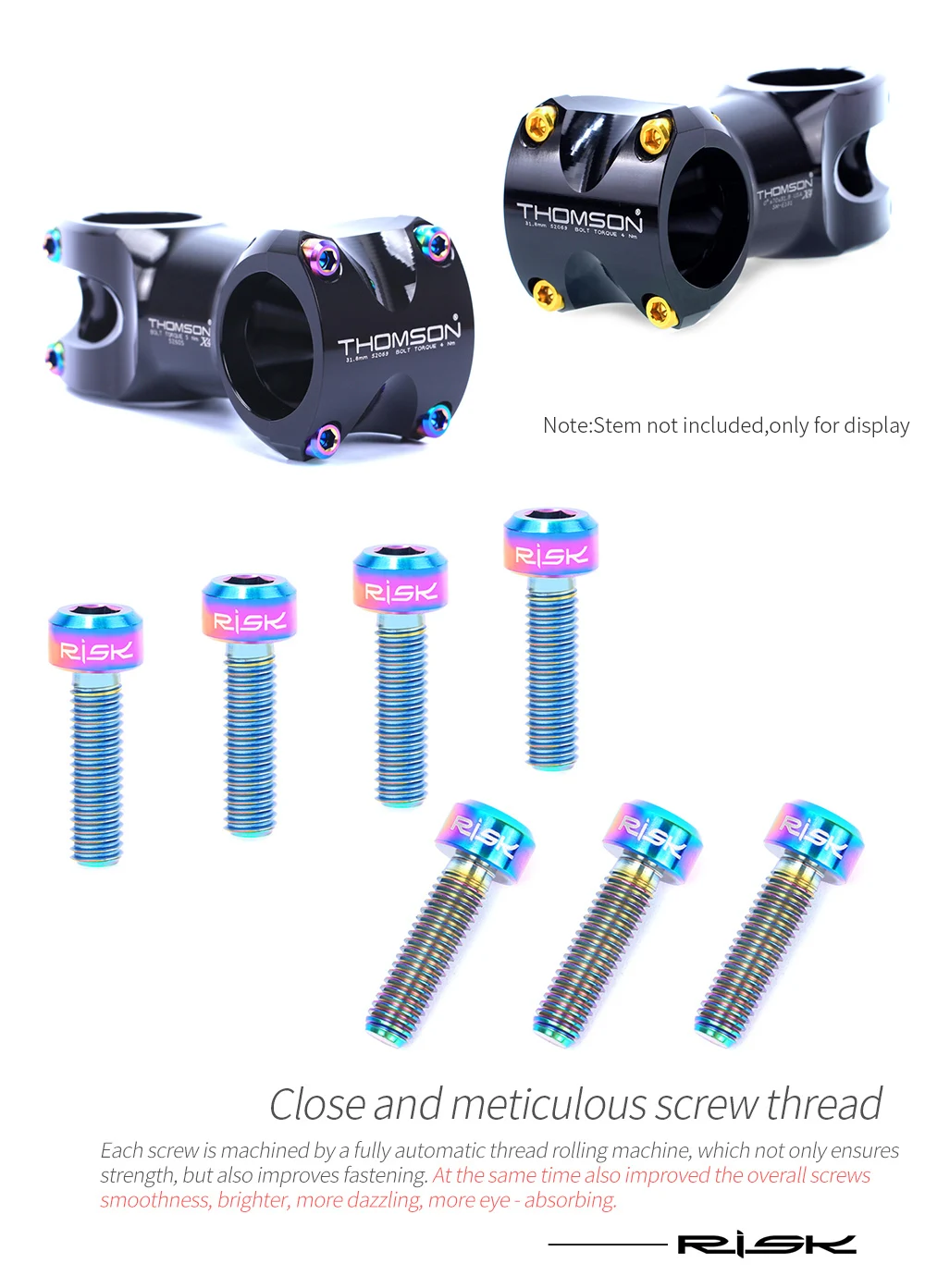 Accessoire vélo,vis de selle en titane M5 x 16-18MM,6 pièces,tige de ...