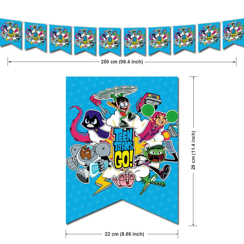 Teen Titans Go Birthday Party Decorations Banner Super Hero Theme ...