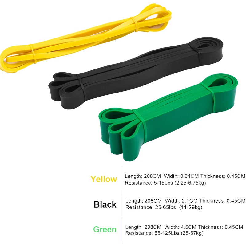 Unisex Fitness 208cm Rubber Resistance Bands Yoga Band Pilates Elastic ...