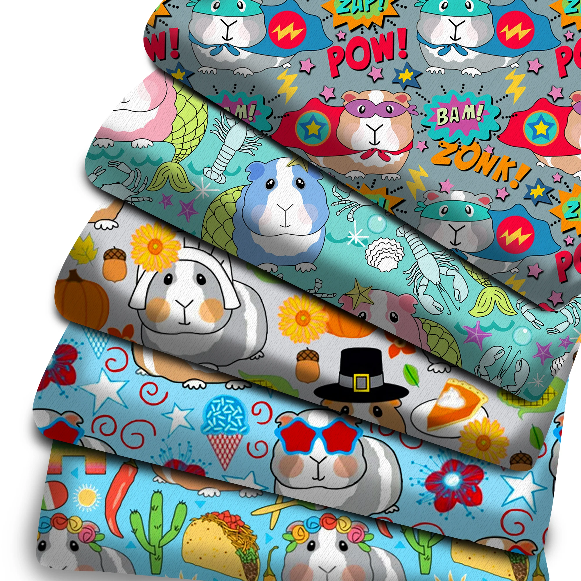 50-145cm-Guinea-Pig-Patchwork-Printed-Polyester-Cotton-Fabric-for ...