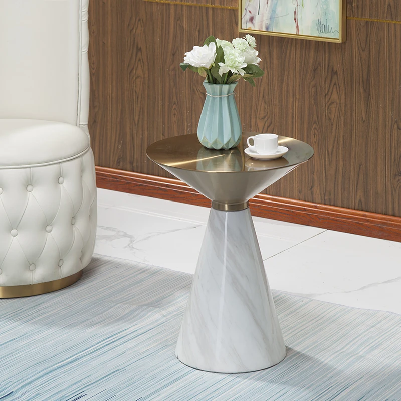 Living-Room-Furniture-Coffee-Tables-Stainless-Steel-Cone-Sofa-Side ...