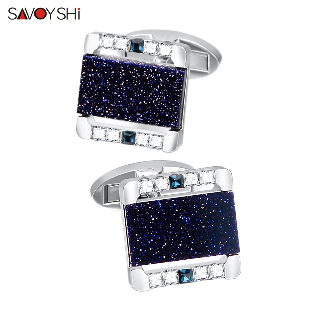 SAVOYSHI-Luxury-Blue-Star-Stone-Cufflinks-for-Mens-High-Quality ...