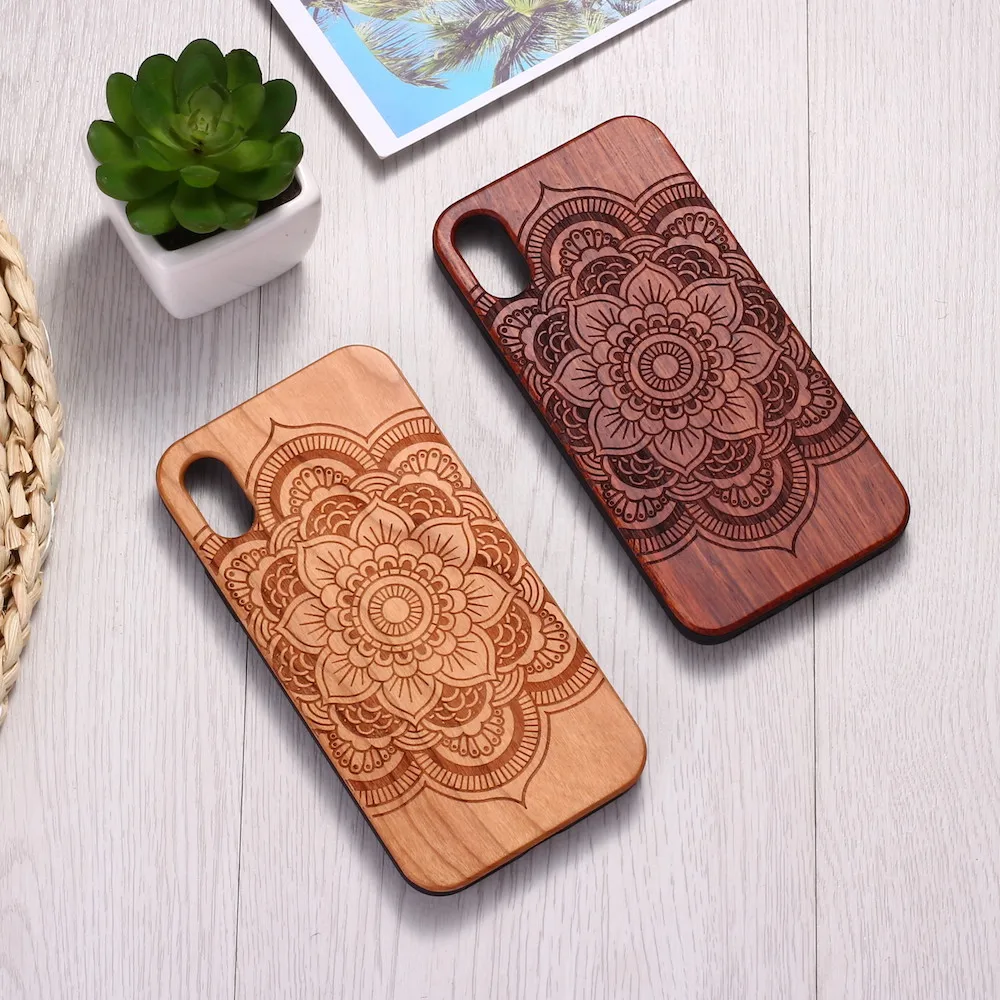 Phone Case Wood Mandala | Indian Mandala Case Iphone | Wooden Mandala ...