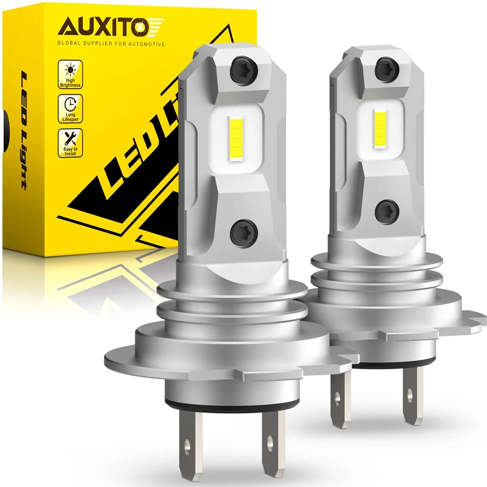 AUXITO 2Pcs 12000Lm H7 LED Headlight CSP Chip LED Headlight Fanless ...