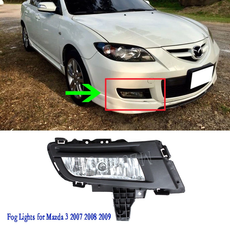Fog Lights For Mazda 3 2007 2008 2009 Fog Light Headlight Led Front Bumper Fog Lamp Foglights ...