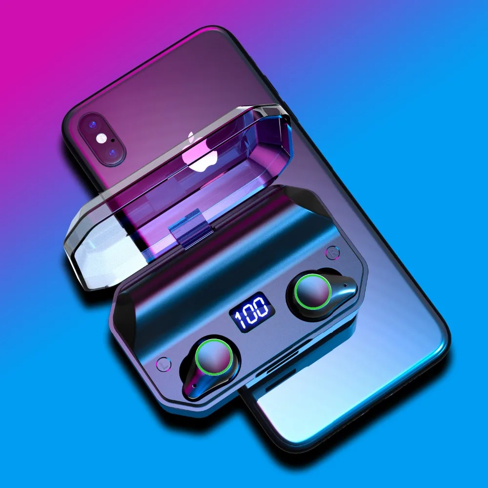 QCR T9 TWS наушники 9D стерео Bluetooth 5,0 беспроводные наушники IPX7 ...