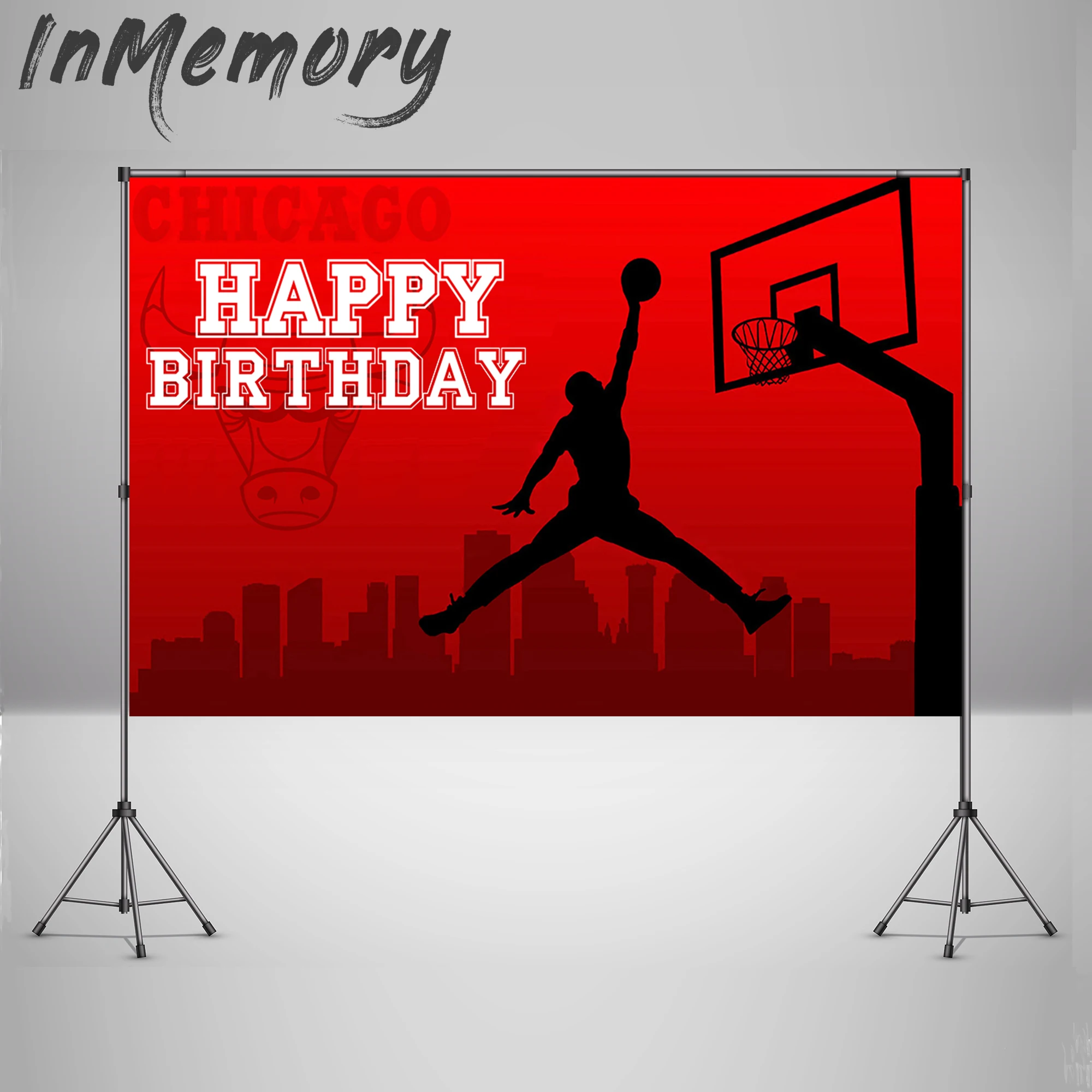 Basquete-tema-foto-fundo-para-crian-as-Bulls-Team-Custom-Backdrops ...