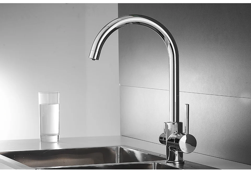 Robinet mitigeur - Beige - Monté sur le pont - Rotation 360° - Filtre ...