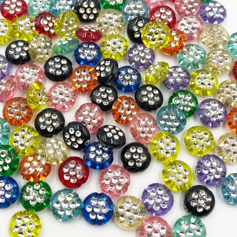 100 Pcs Mix Acrylic Rhinestone Flatback Round Stones And Crystals ...