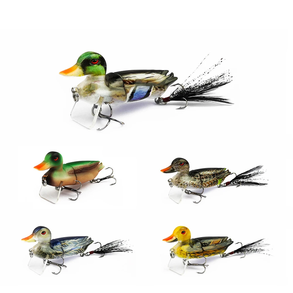 Topwater Propeller Rubber Duck Hard Fishing Lure With Double Hook 10G ...