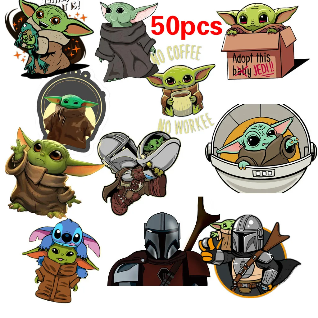 50pcs Baby Yoda Baby Mando Star-wars The Mandalorian Stickers ...