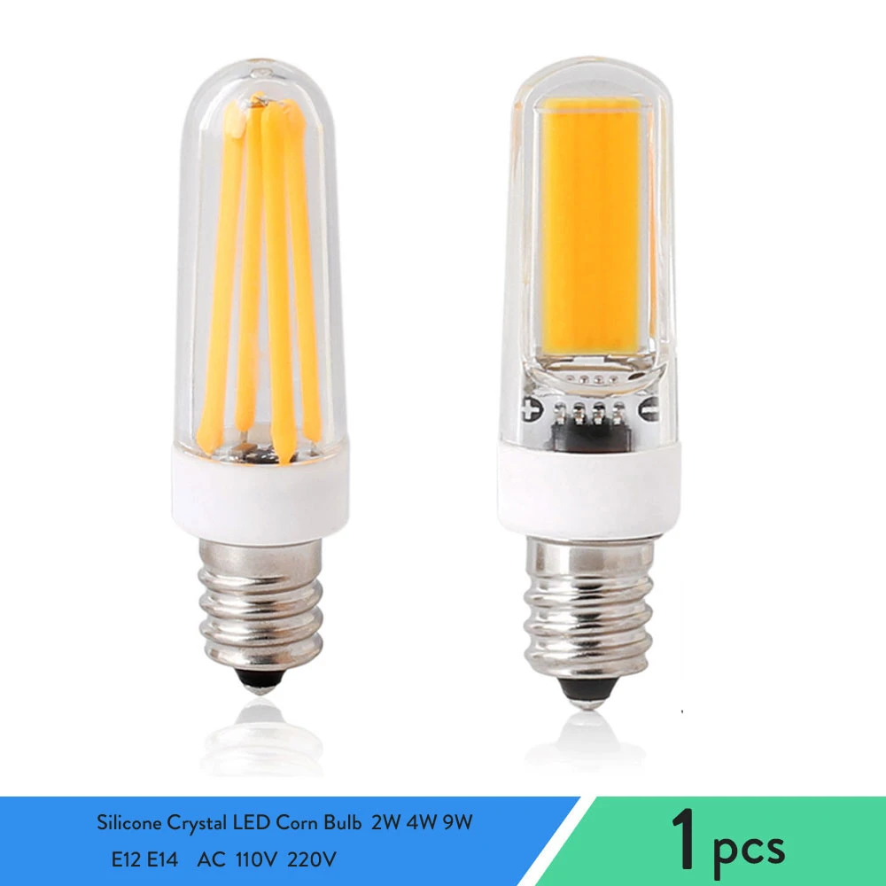 High Power Dimmable 2w 4w 9w E12 E14 Silicone Crystal Led Corn Bulb Cob ...
