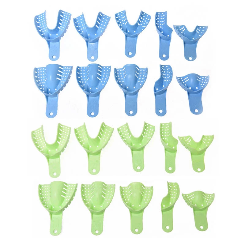 10pcs Dental Plastic Impression Tray Impression Metal Mesh, Plastic ...