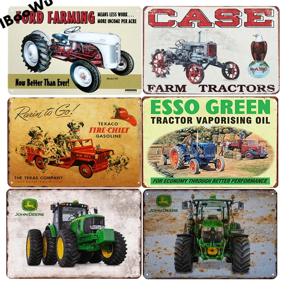 Tractor-Machine-Poster-Vintage-Retro-Wall-Decor-Farm-Metal-Tin-Sign ...