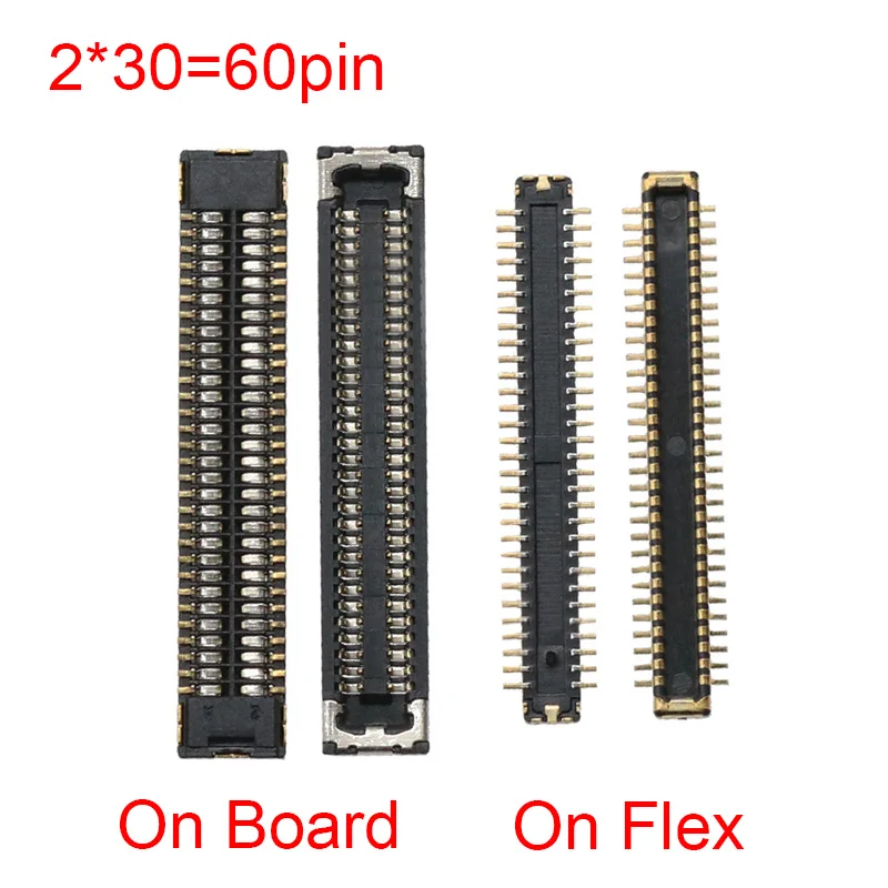 2Pcs-60-Pin-LCD-Screen-Display-Flex-FPC-Connector-Plug-On-Board-For ...