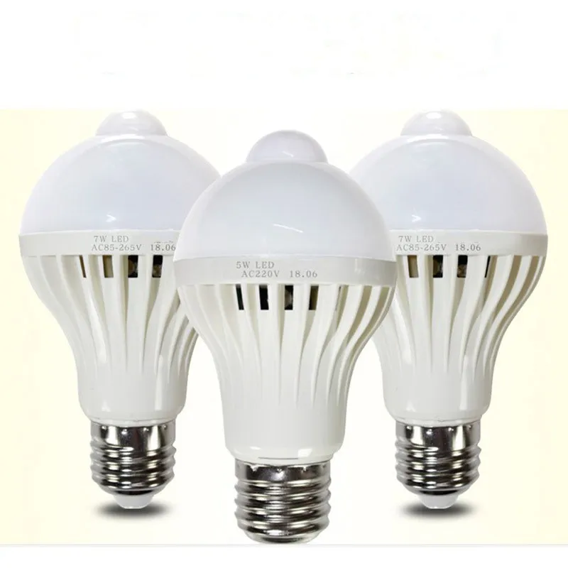 3W 5W 7W 9W E27 Led Light Bulb Infrared Sensor Light Indoor Outdoor ...