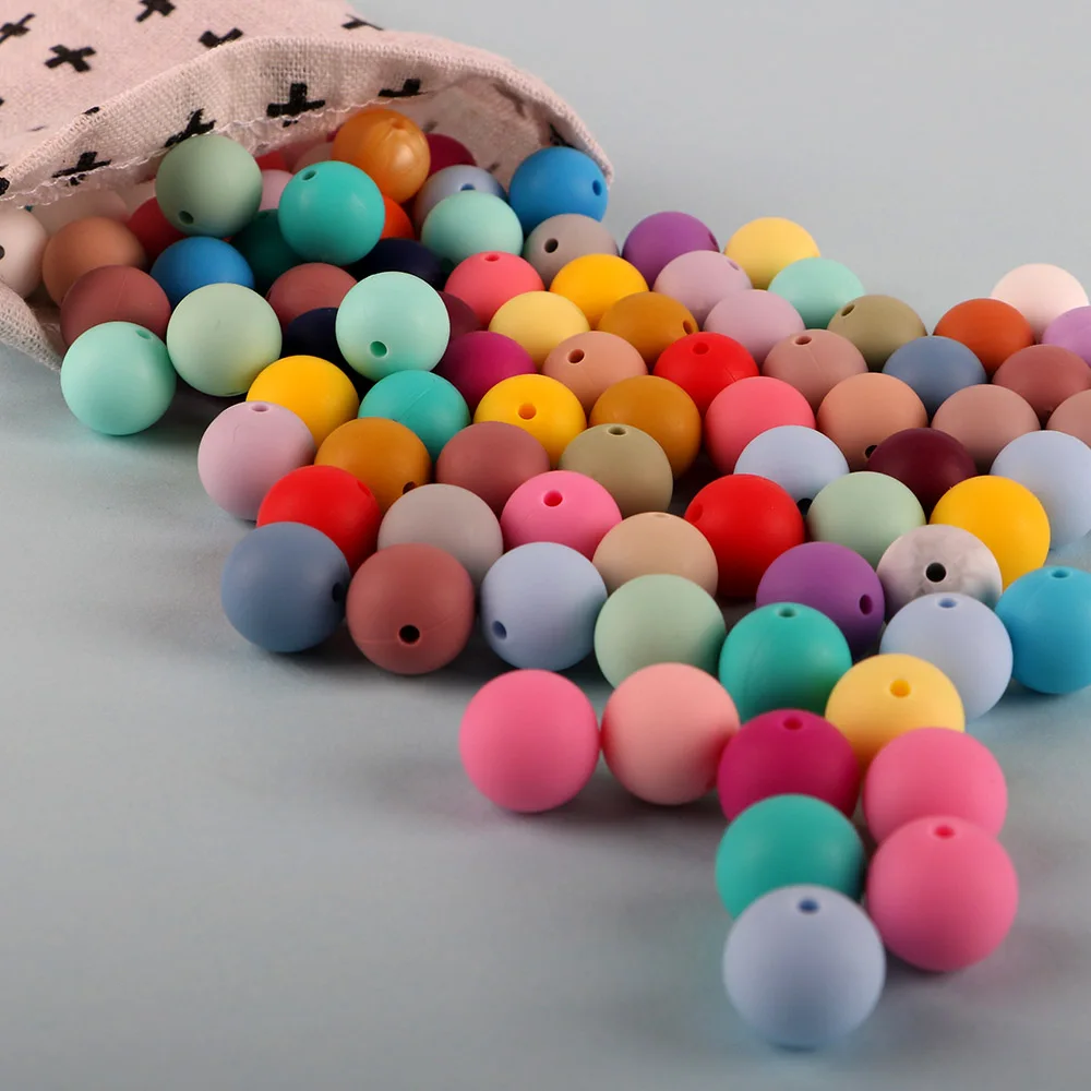 Sunrony 30/50pcs 15mm Silicone Round Beads Baby Teether Diy Pacifier ...