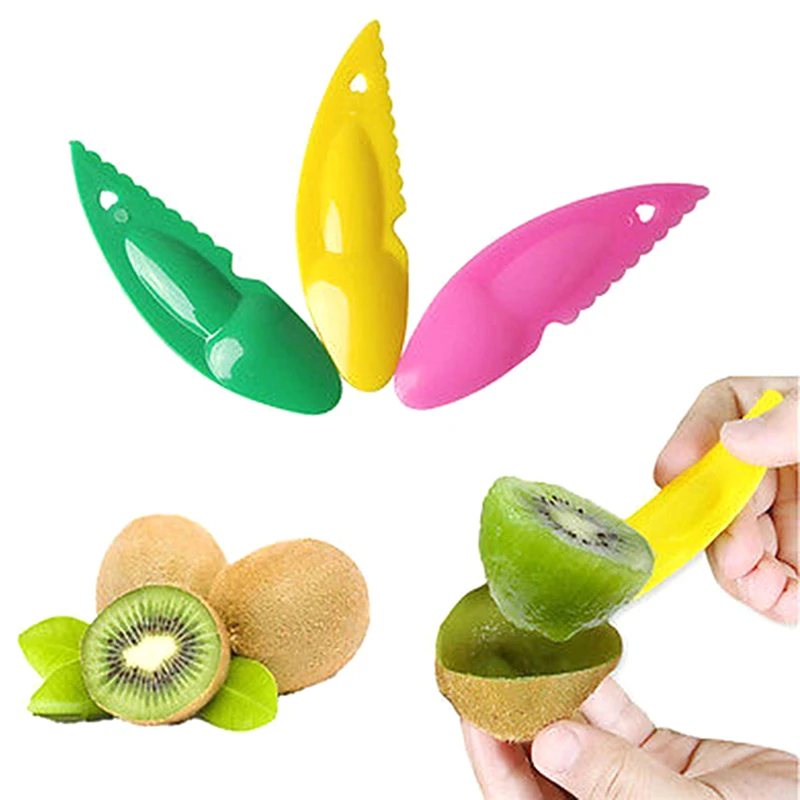 3pc/set Kiwi Spoon Plastic Candy Color Kiwi Dig Scoop Vegetable Fruit ...