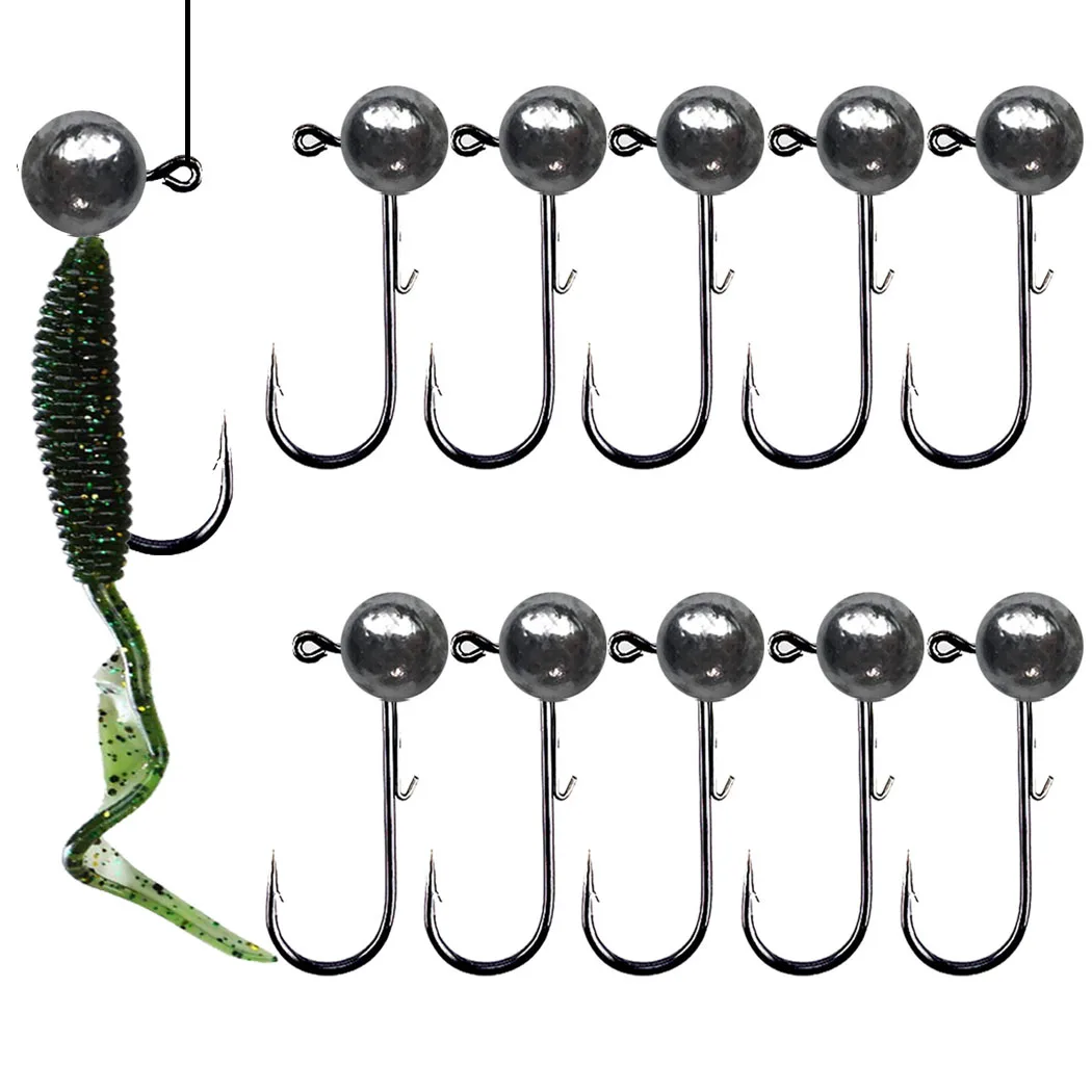 5pcs/10pcs Jig Head Fishing hook 3.5g 5g 7g 10g 14g Round Ball Jig Head ...