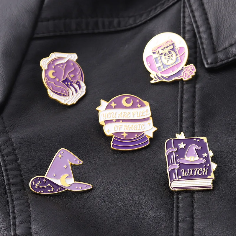 Magic-Book-Magic-Hat-Enamel-Pins-Cute-Lapel-Badges-For-Clothes-Jewelry ...