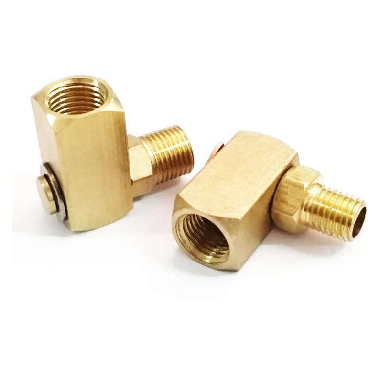 Brass Rotatable Right Angle Connector Elbow Adaptor Lubrication Fitting ...