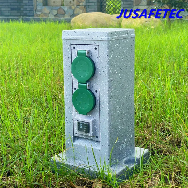 Outdoor-Socket-4-EU-Plug-Socket-Switch-Plastic-Body-Ground-Spike-Energy ...