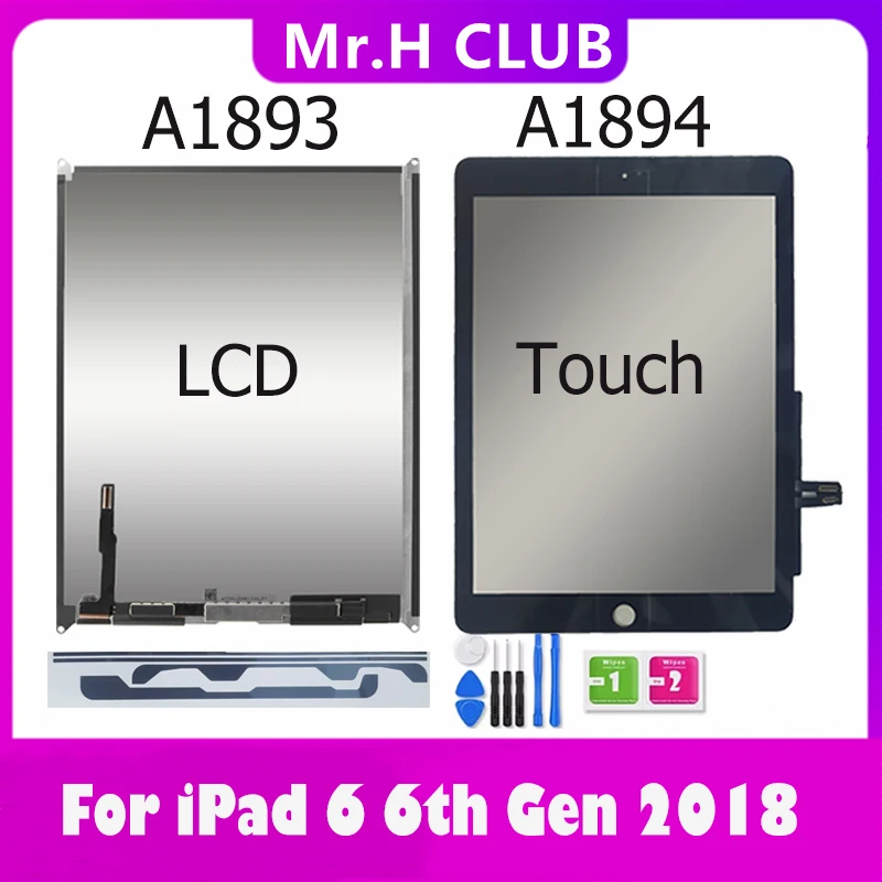 Panel digitalizador de pantalla táctil LCD para iPad 6, 6. ª generación, 2018, A1893, A1954, 9,7 ...