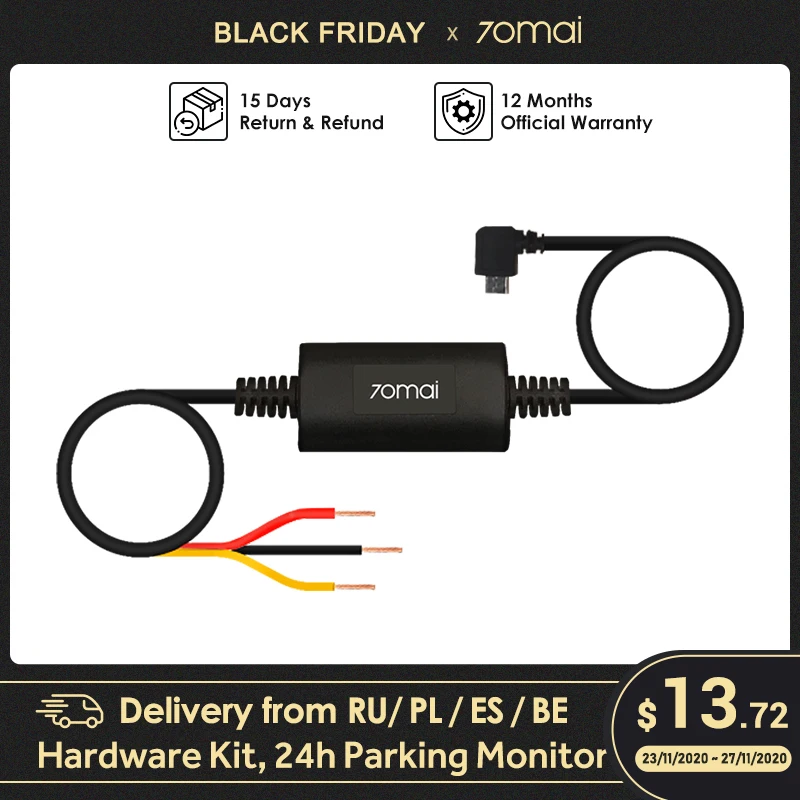 70mai Hardwire Kit Hardware Kit for 70mai A800 4K Dash Cam, Reaview ...