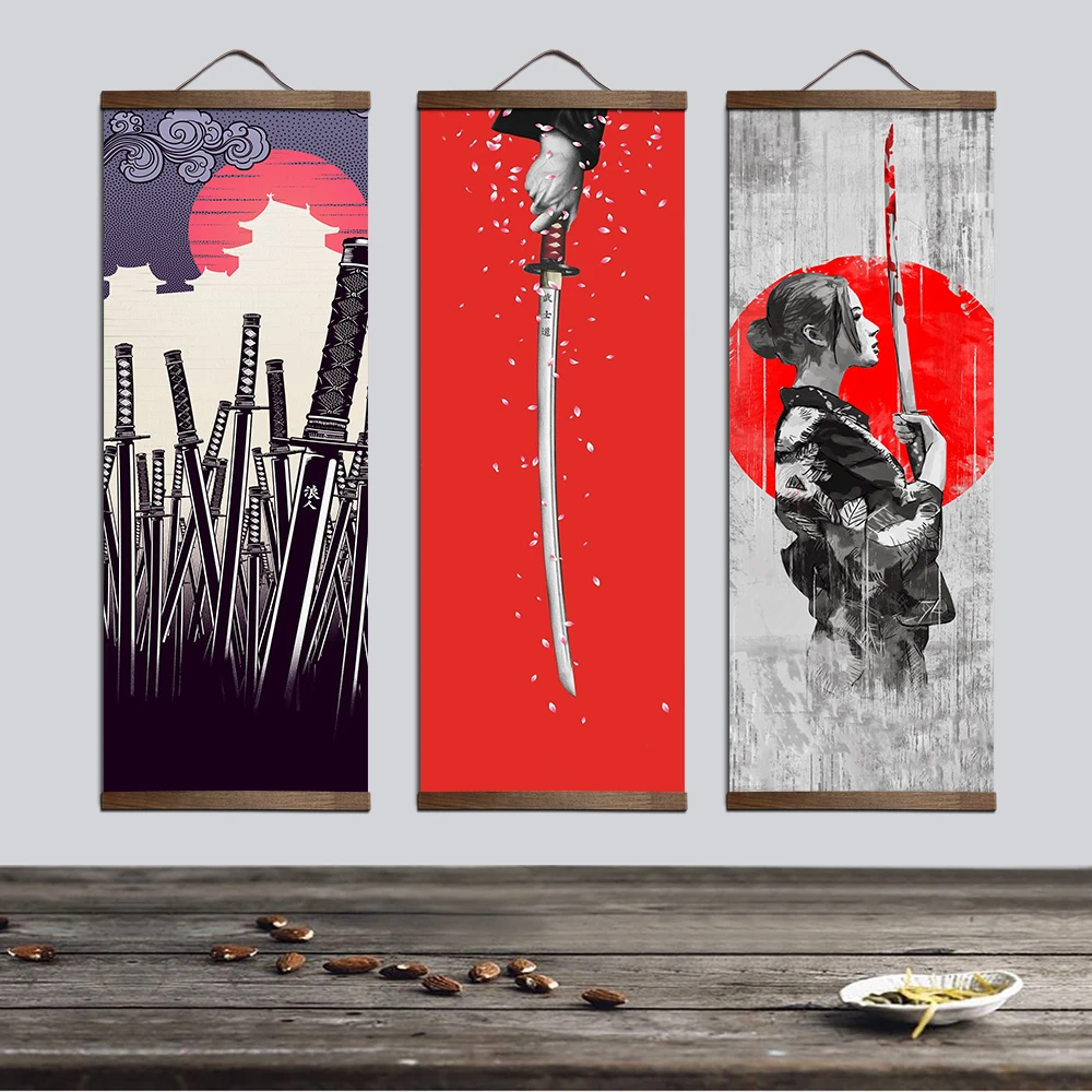 Japanese Samurai Ukiyoe For Canvas Posters And Prints Decoration ...