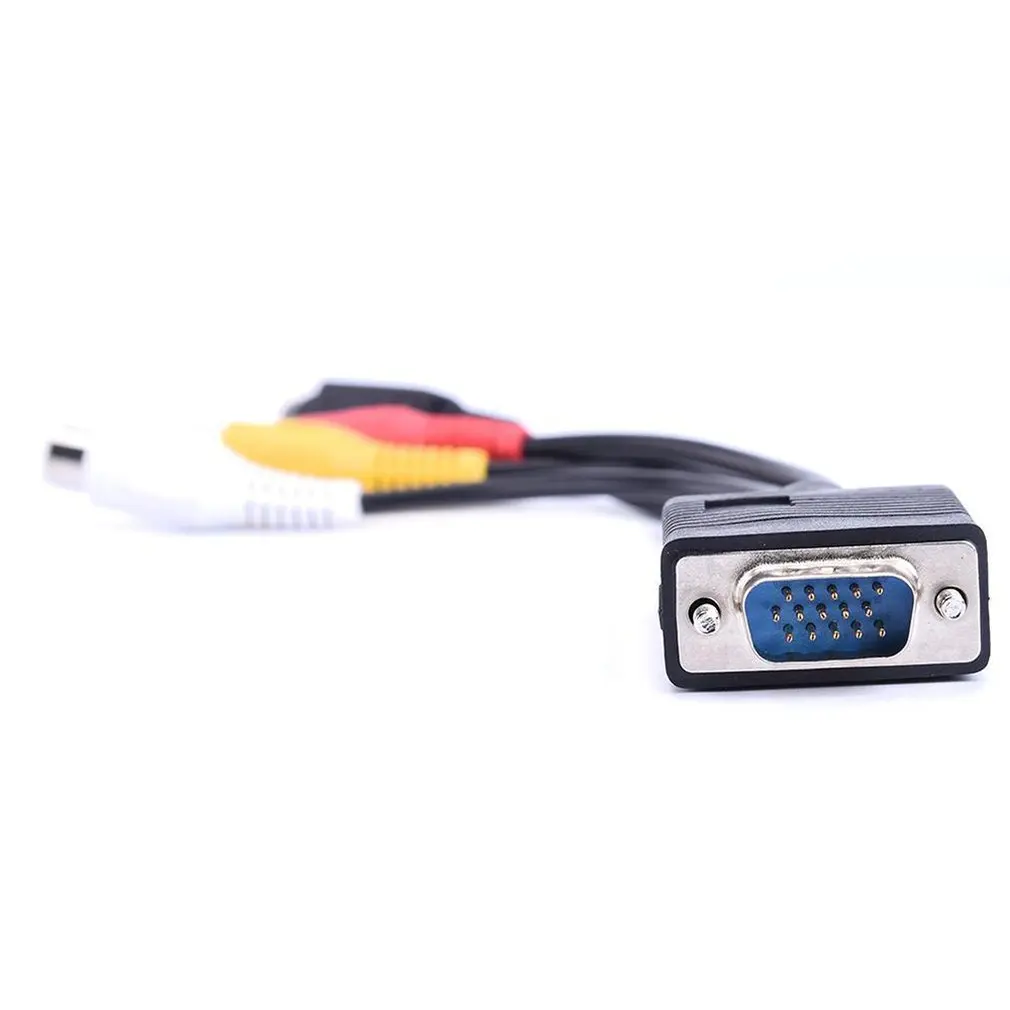 VGA SVGA TO S-Video 3 RCA Composite AV TV Out Converter Adapter Cable ...