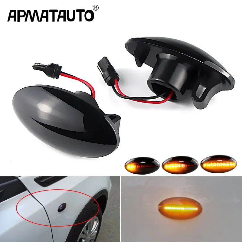 2Pcs-Dynamic-LED-Side-Marker-Turn-Signal-Lights-Indicator-Amber ...