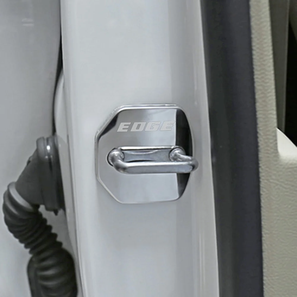 Stainless Steel Door Lock Buckle Protect Covers For Ford Edge 2017 2018 ...