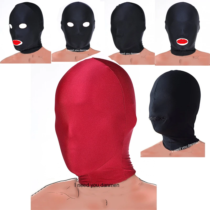 BDSM Mask Stretchy Gimp Restraint,Bondage Gear,Open Mouth Hood Head ...
