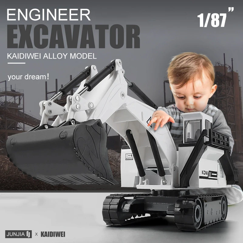 1/87 Scale Reverse Excavator Alloy Model Metal Forklift Excavator ...