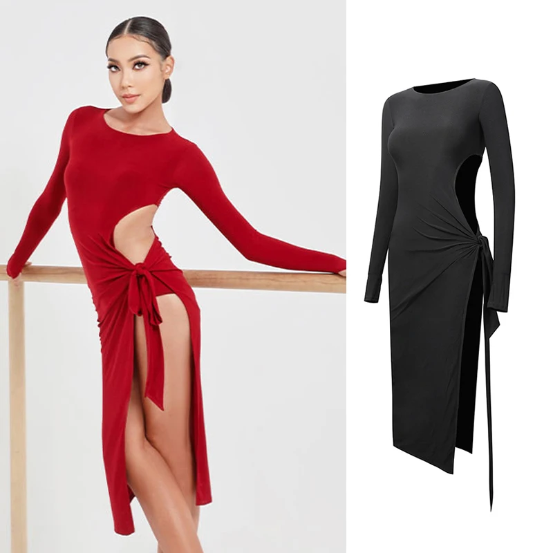 New Latin Dance Dress Women Sexy Red Dress Party Prom Latin Performance ...