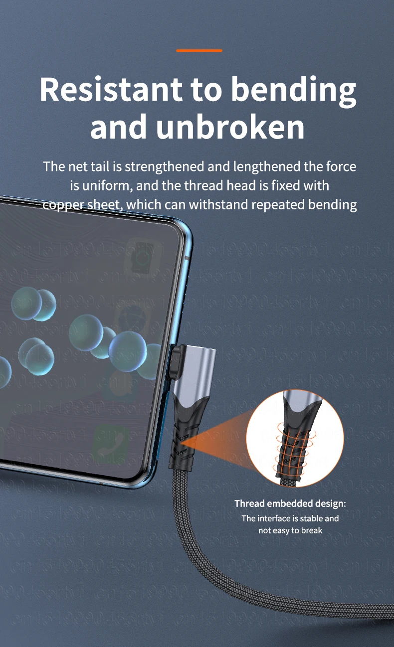 CABLE TELEPHONE,Black-3M--câble USB type c 6A 66W pour recharge rapide ...