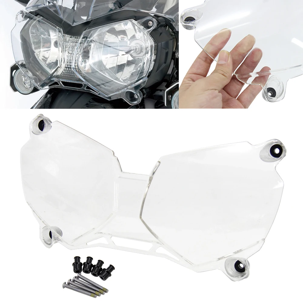 NEW-Motorcycle-Acrylic-Headlight-Protector-Light-Cover-Protective-Guard ...
